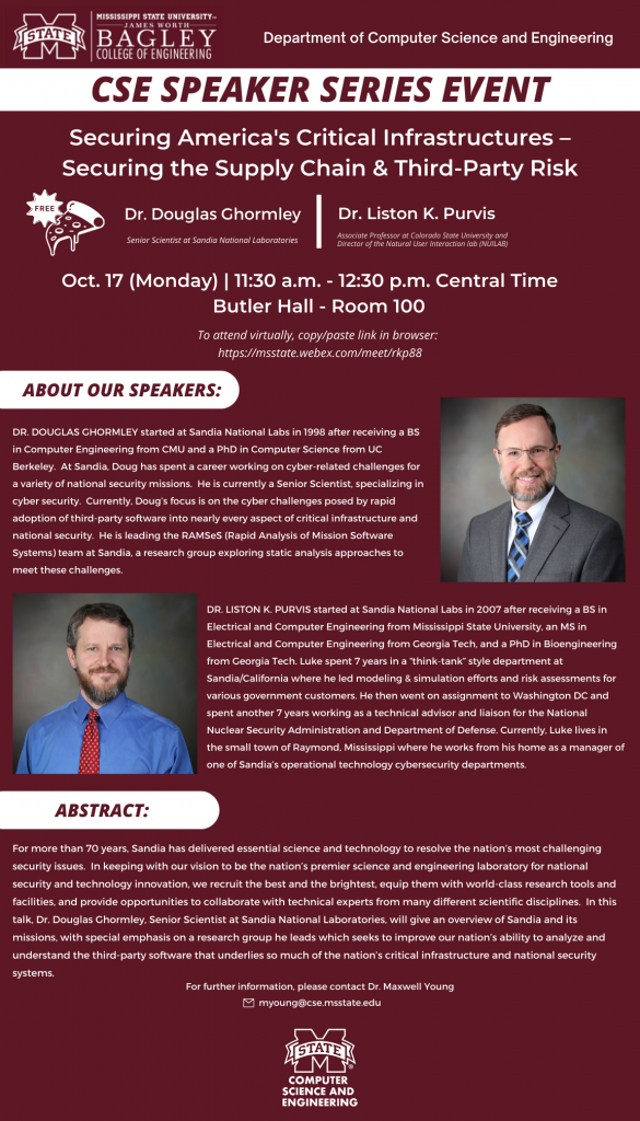Speaker Series: Dr. Ghormley & Dr. Purvis - Computer Science ...